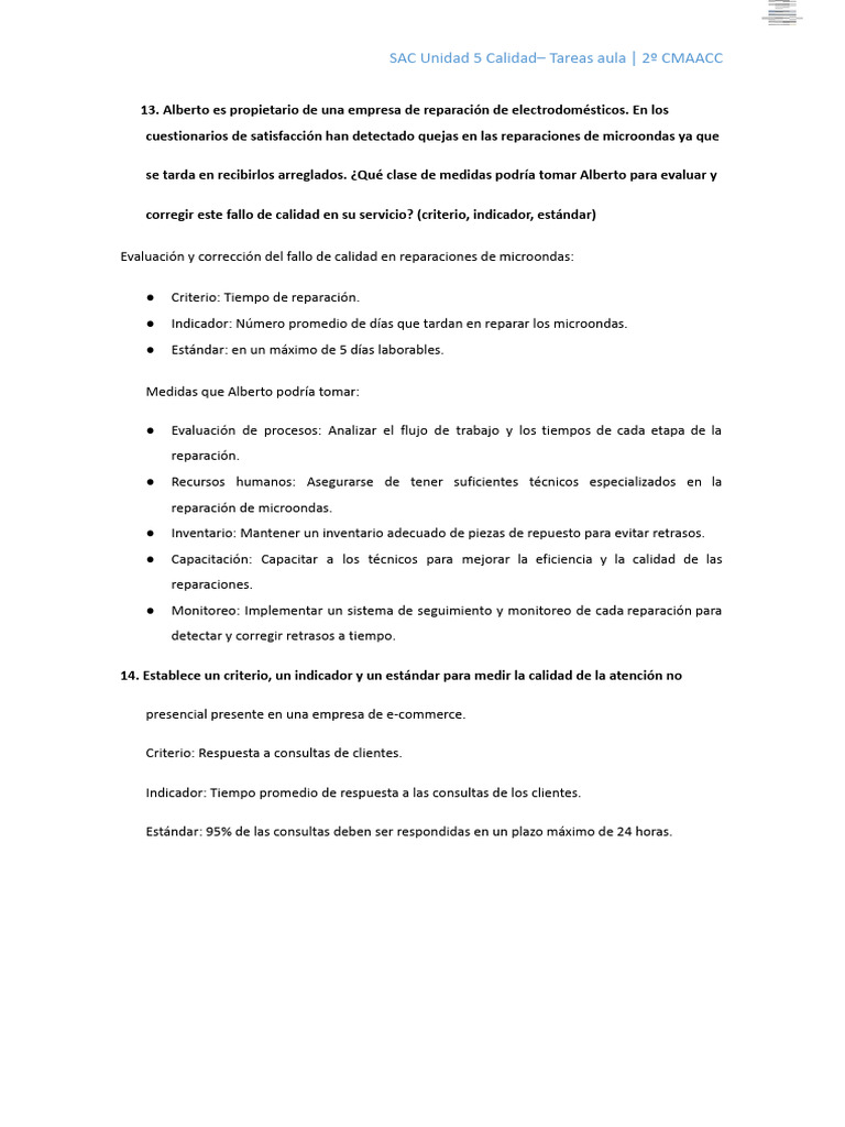 U5 Tareas Aula SAC | PDF