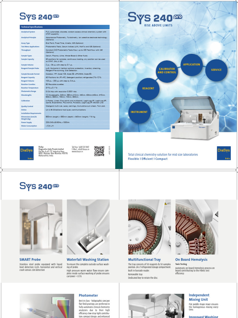 SYS 240 Pro Brochure Low | PDF | Blood Plasma