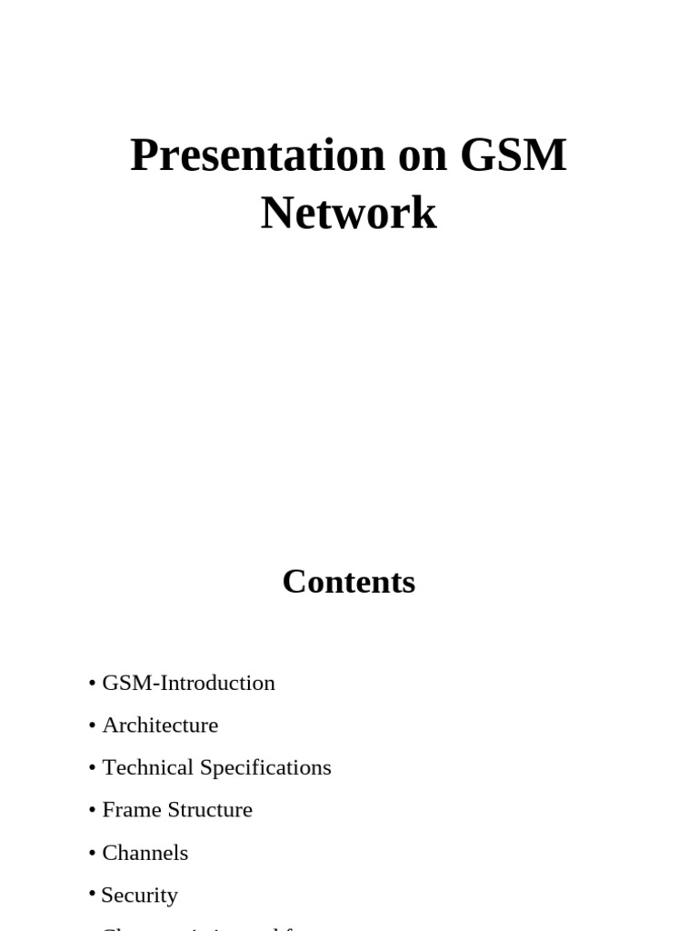 GSM Network (WMN Chap 1) | PDF | Wireless | Digital Technology