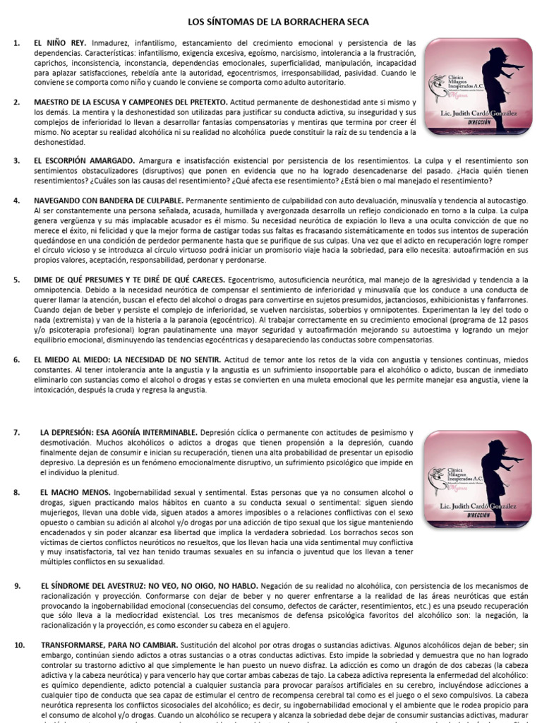 12 Sintomas de La Borrachera Seca | PDF | Depresión (estado de ánimo ...