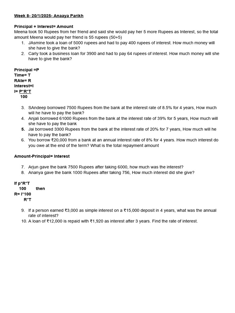 Loan Interest Calculations Guide | PDF