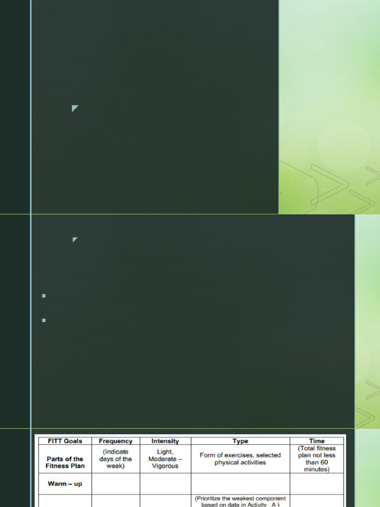 PERSONAL FITNESS PROGRAM (Part 2-Week 1) | PDF