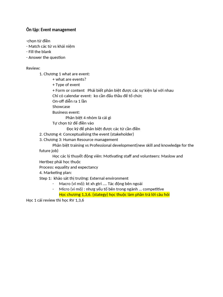 Ôn Tập Event Management | PDF