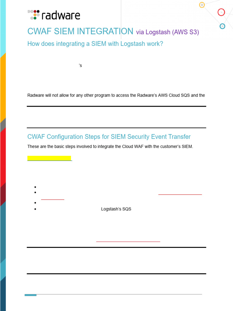 MS CWAF SIEM LogStash Quick Guide | PDF | Cloud Computing | Amazon Web Services