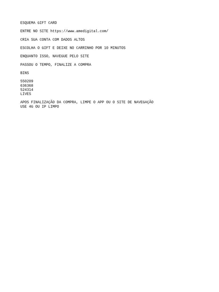 Esquema Gift Card ( Tropa Do 7 ) Ame | PDF