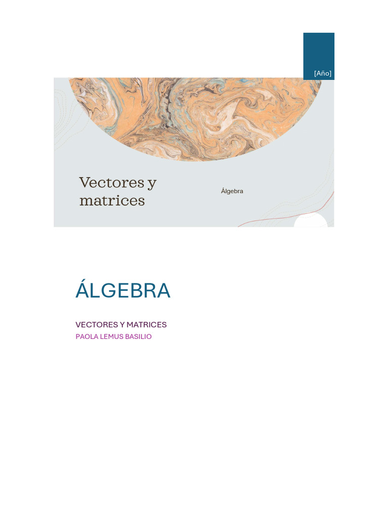 Notas Vectores Matrices | PDF