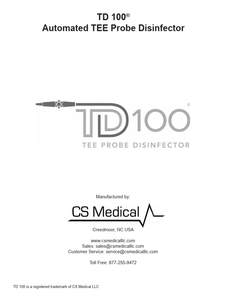 CS Medical TD100 Opertors Manual | PDF | Personal Protective Equipment ...