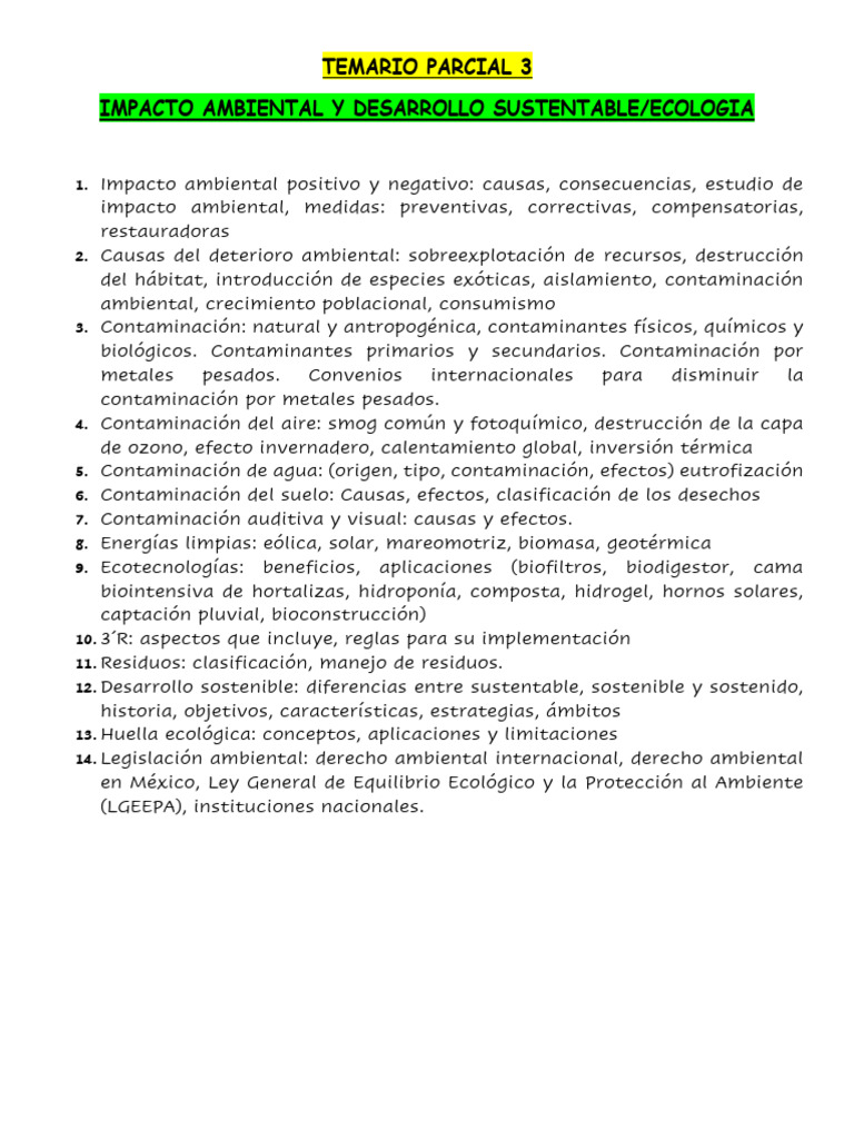 Temario Parcial 3 - 2024 | PDF