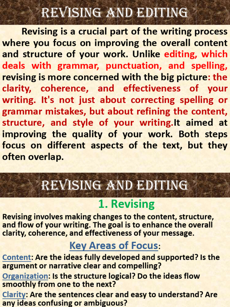 Revising and Editing-1 | PDF | Editing | Grammar