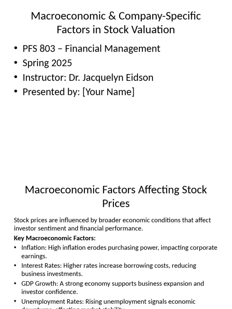 Stock Valuation: Macroeconomic & Company Factors | PDF | Recession ...