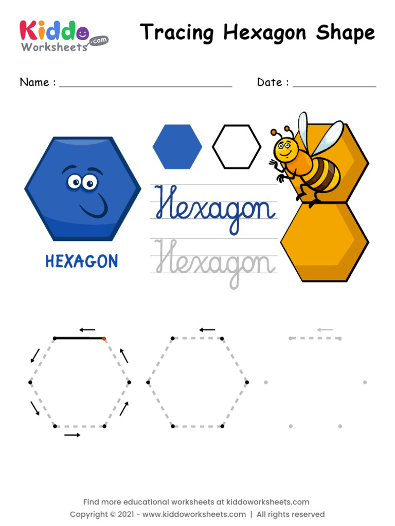 Hexagon Shape Worksheet | PDF