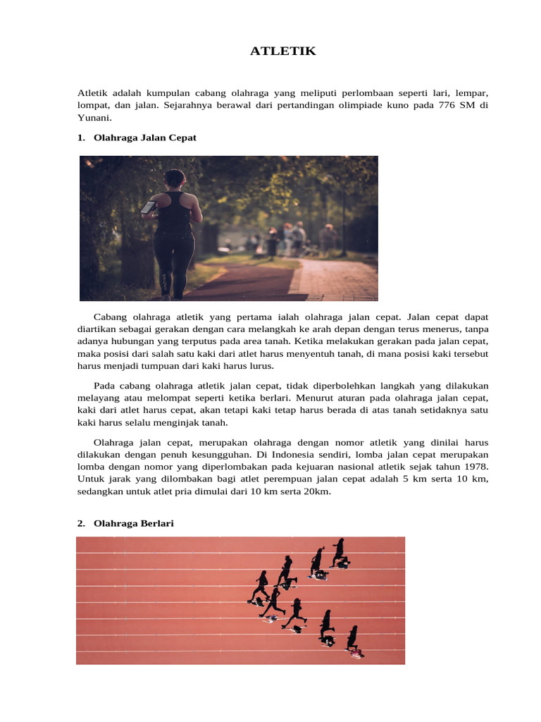 TUGAS PJOK (ATLETIK) | PDF