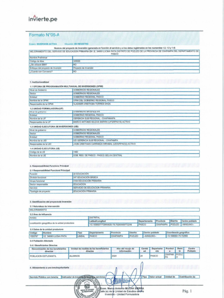 FORMATO 05A - I.E. LUCMA PATA | PDF