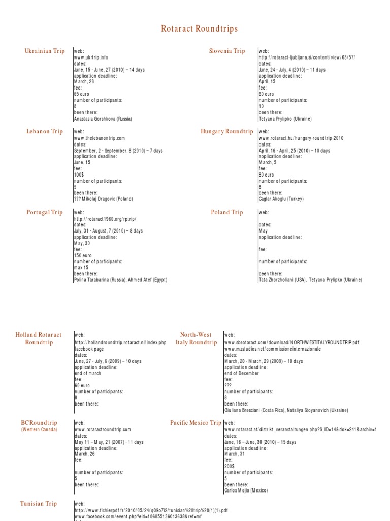 Round Trips | PDF