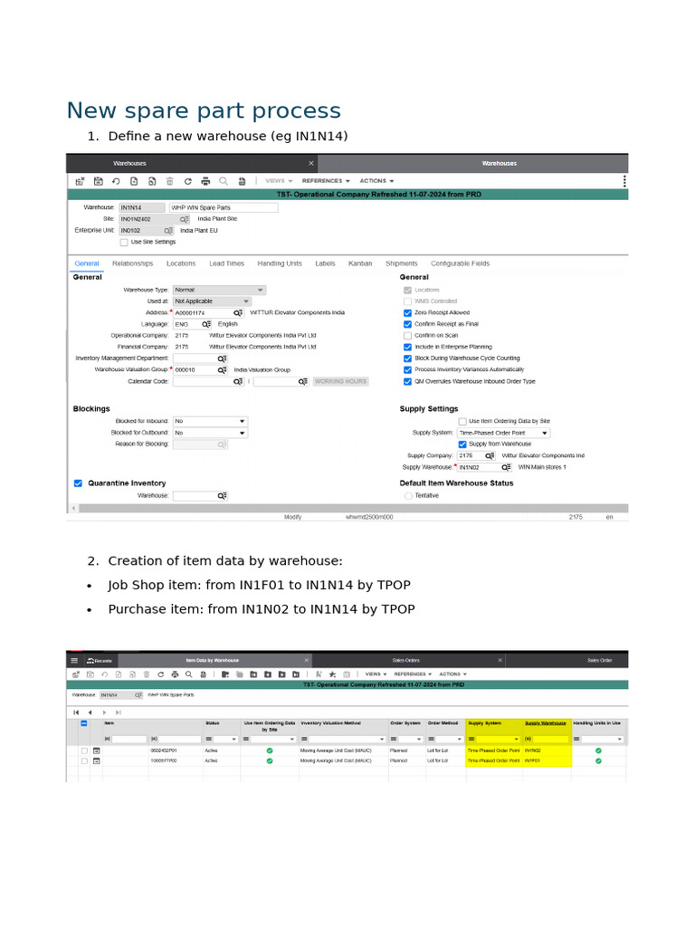 New Spare Parts Proces | PDF