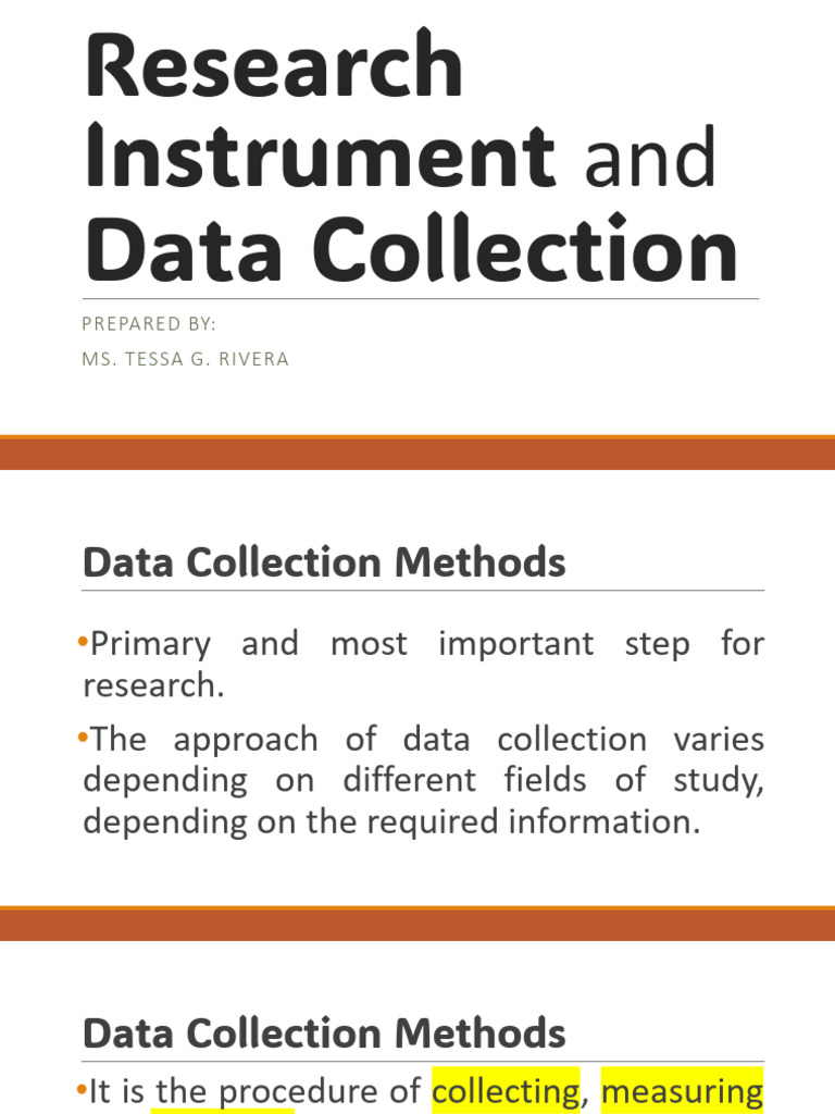 PR1 Research Instrument and Data Collection | PDF | Questionnaire ...