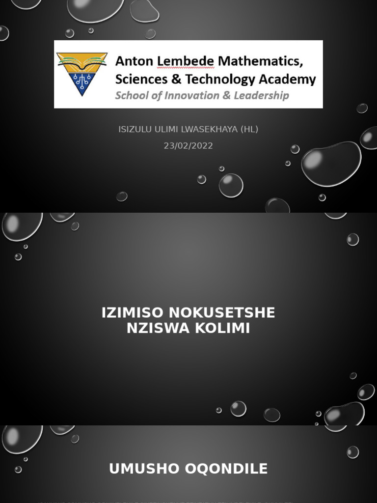 Ukusetshenziswa Kolimi Themu Yokuqala-2022 | PDF