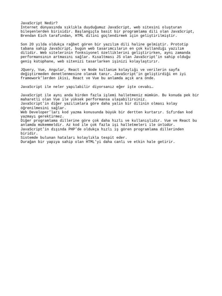Javascript Nedir | PDF