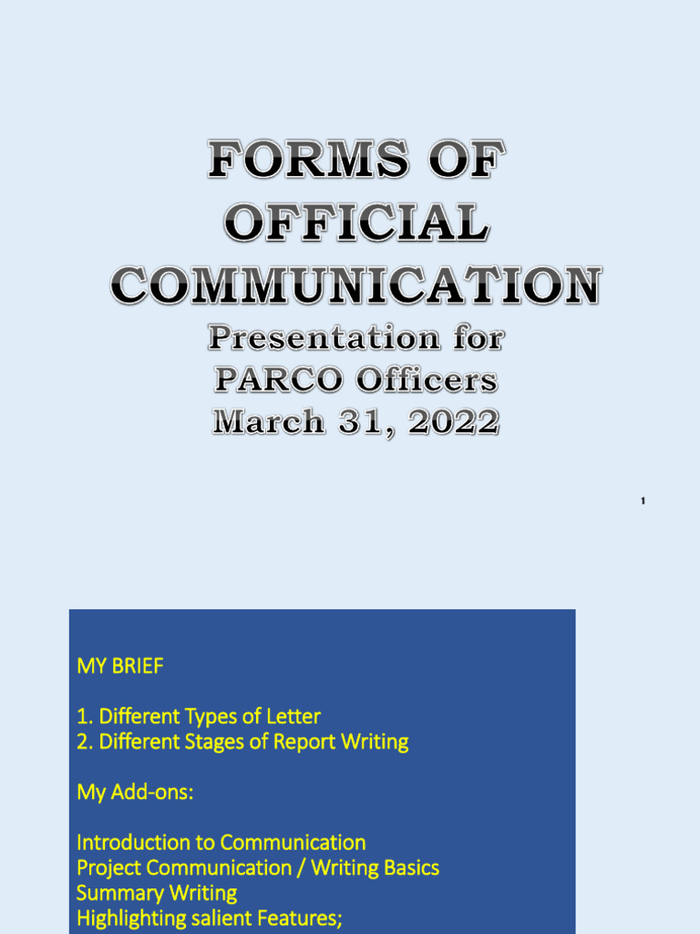 Official Forms of Communications-1 | PDF | Diplomatic Correspondence ...