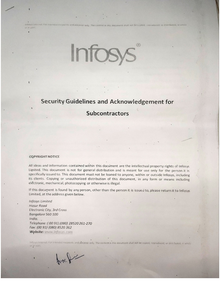 Security Guidelines and Acknowledgement For | PDF