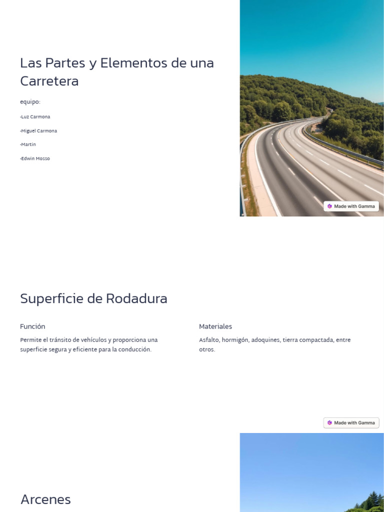 Las Partes y Elementos de Una Carretera | PDF | La carretera | Tráfico