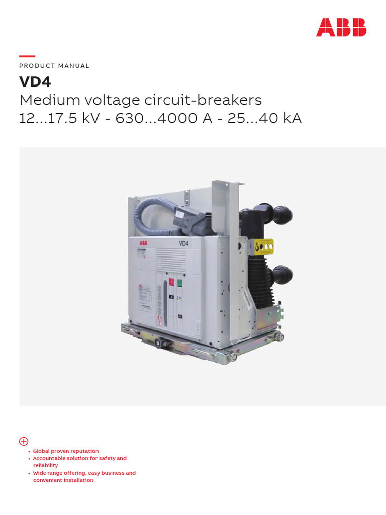 VD4 Medium Voltage Circuit Breaker Manual | PDF | Insulator ...