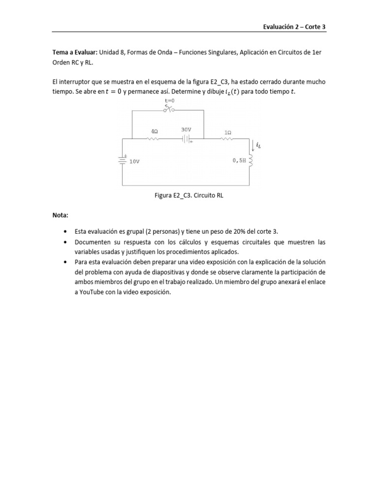 Análisis de Circuito RL en Unidad 8 | PDF