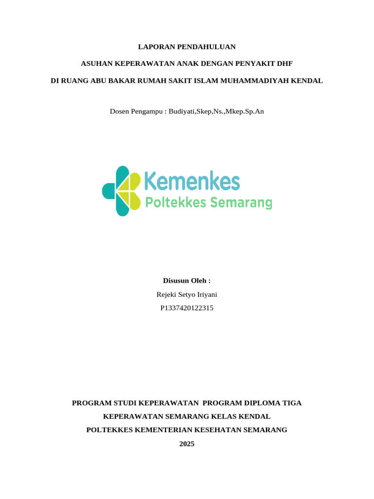 LP DHF Stase Anakk Minggu 1 | PDF