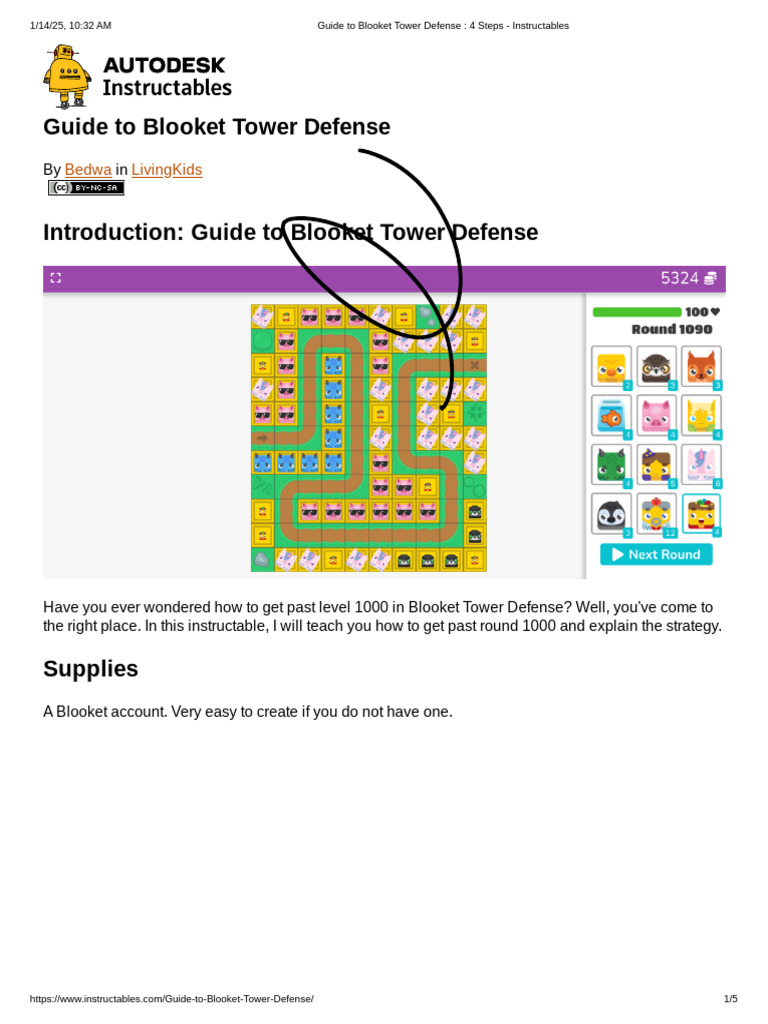 Guide to Blooket Tower Defense _ 4 Steps - Instructables (1) | PDF