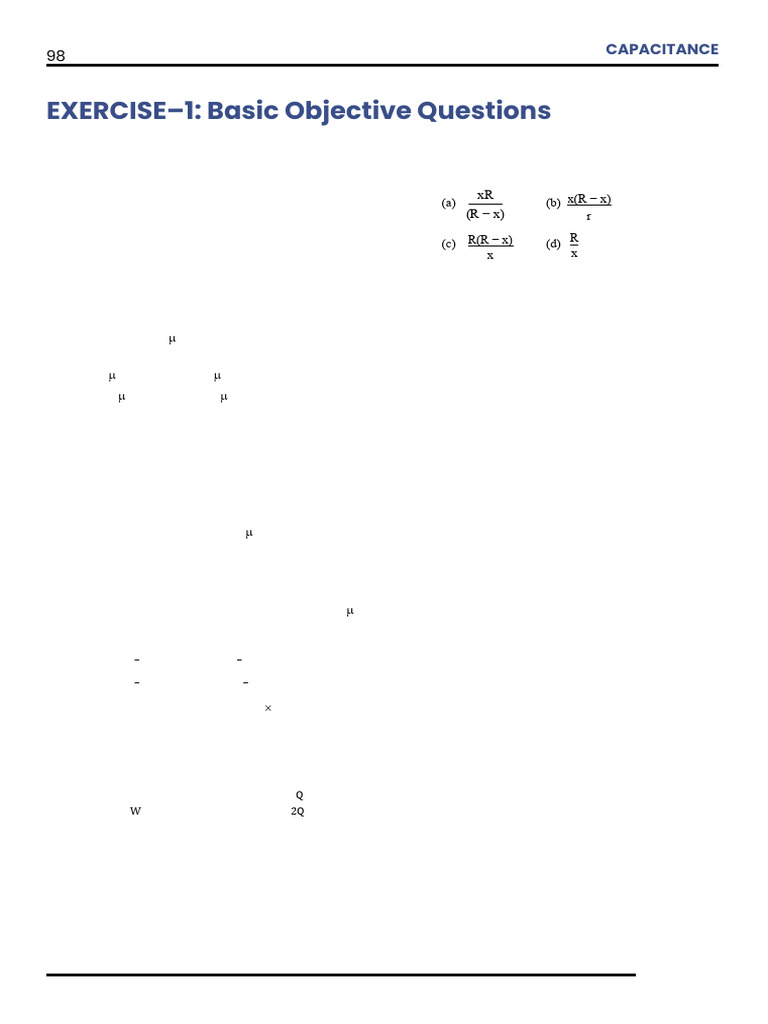 Class - 12 Vedantu Physics Chp-2 Objective Questions With Solutions | PDF | Capacitor | Capacitance