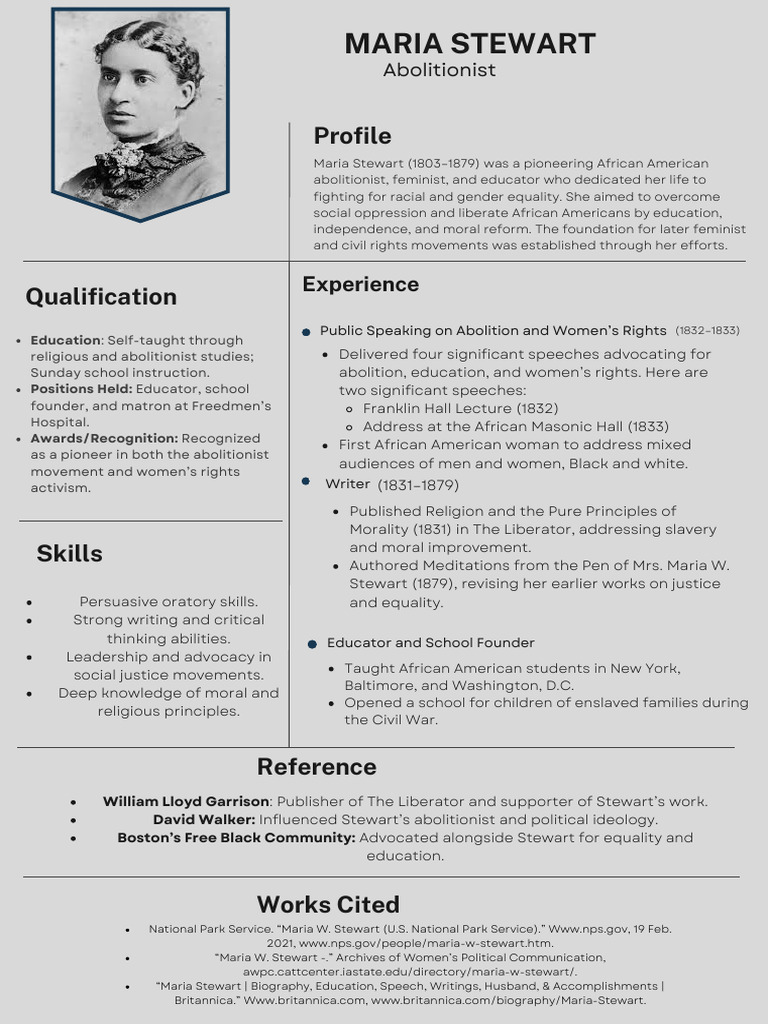 Maria Stewart Resume - Seung Ha Baek | PDF | Human Rights | Identity Politics