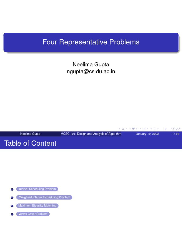Four - Representative Problems | PDF | Combinatorial Optimization | Algorithms