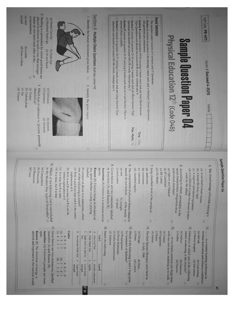 P.ed Sample Paper 4 | PDF