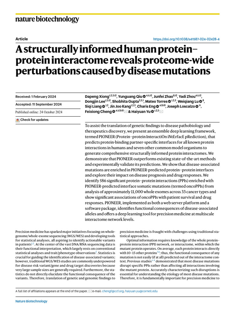 s41587-024-02428-4 | PDF | Protein–Protein Interaction | Mutation