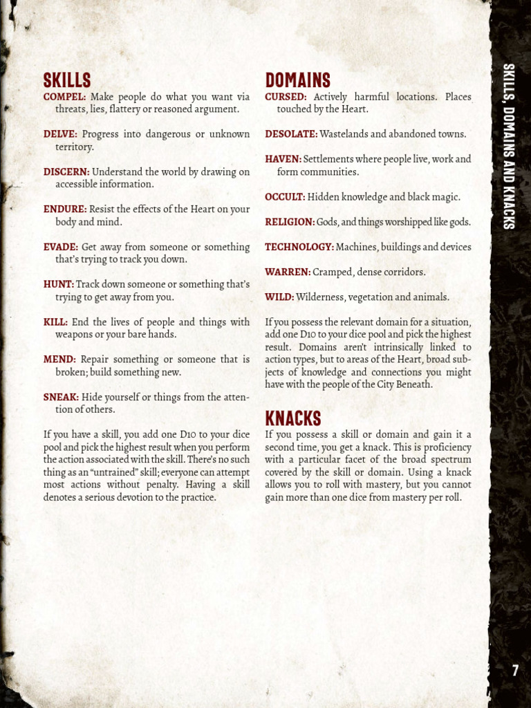 Skills and Domains in Heart City | PDF