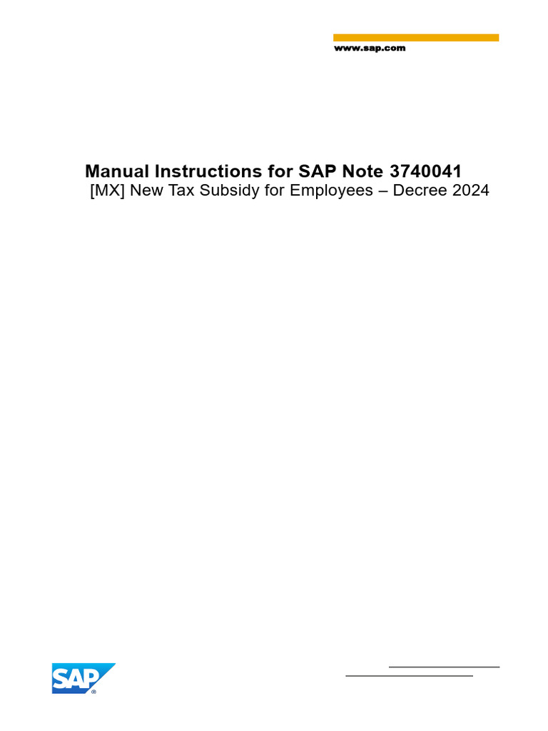 SAP Note 3740041: Tax Subsidy Update | PDF | Information Technology ...