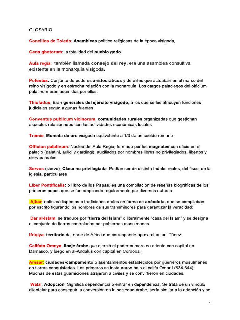 Terminos Glosarios | PDF