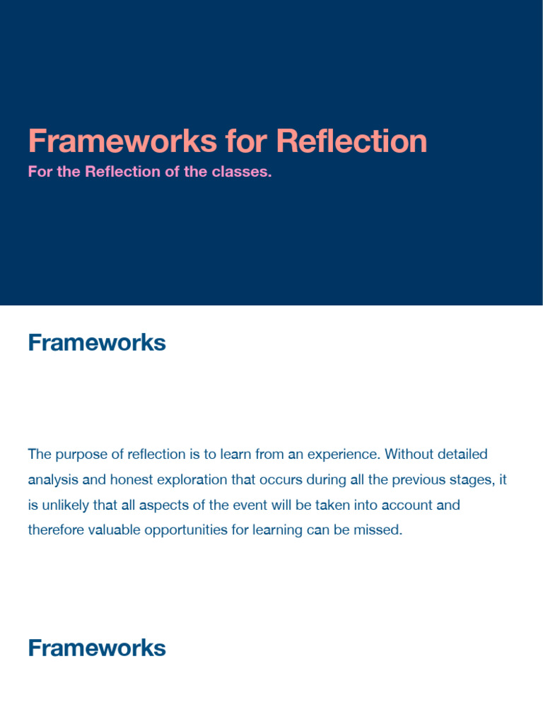 Frameworks For Reflection | PDF | Knowledge | Action (Philosophy)
