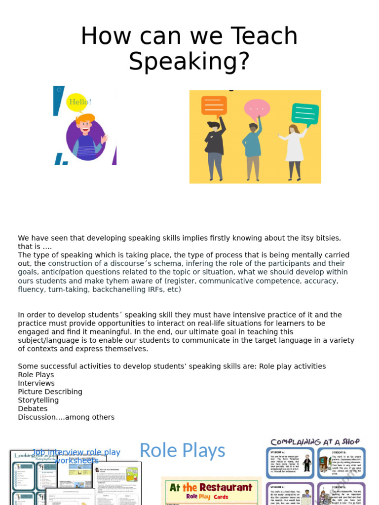 How Can We Teach Speaking_bd863ee1dc7999aca50a67974c8c8af4 | PDF