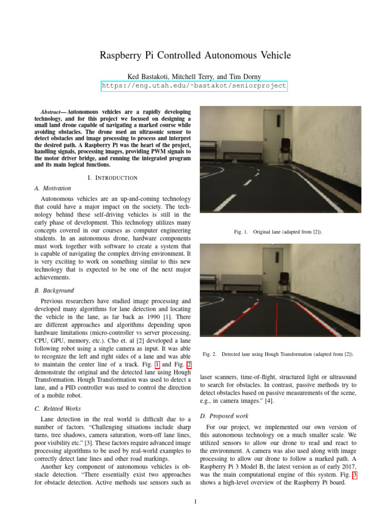 autonomous-vehicle-pi | PDF | Raspberry Pi | Computer Engineering