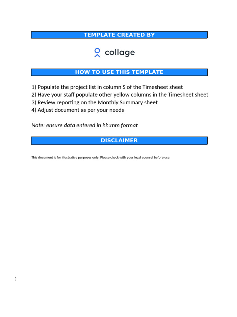 Free 2025 Excel Timesheet Time Tracking Template | PDF