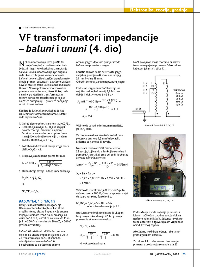 9A4ZZ VF Transformatori Impedancije 4 Dio | PDF
