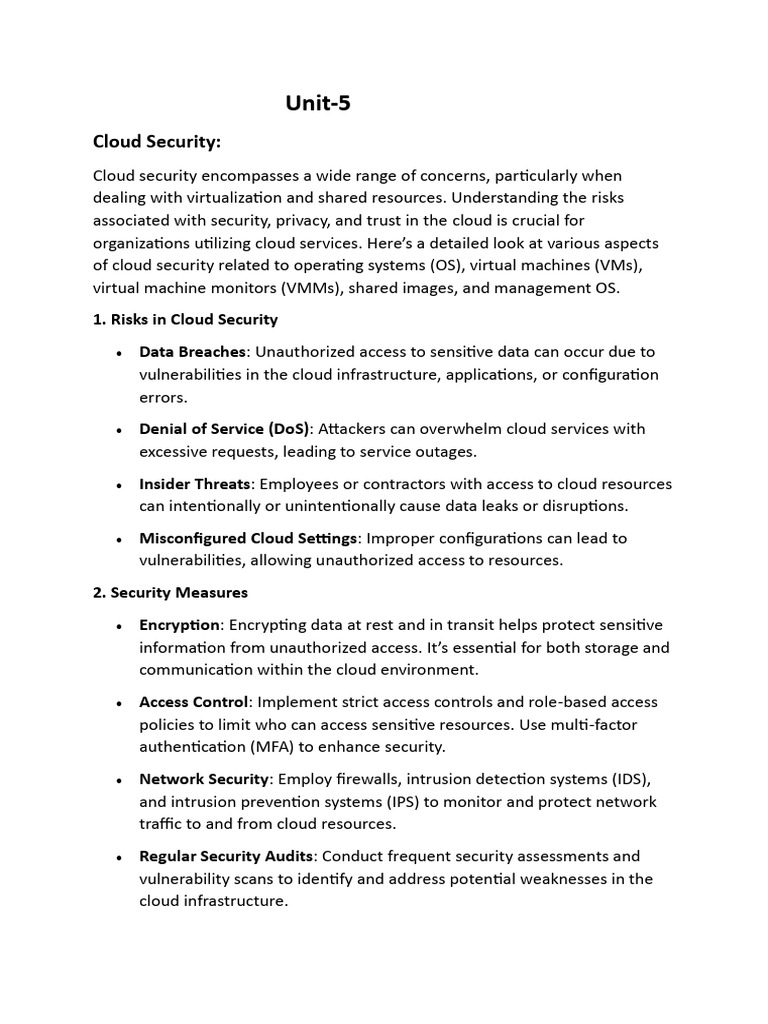 unit-5 cloud computing | PDF | Cloud Computing | Computer Security unit-5 cloud computing | PDF | Cloud Computing | Computer Security