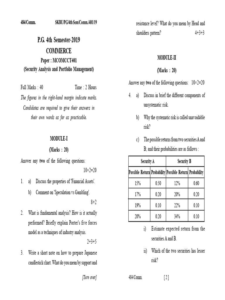 old Qs 2019 current syllabus | PDF | Capital Structure | Cost Of Capital