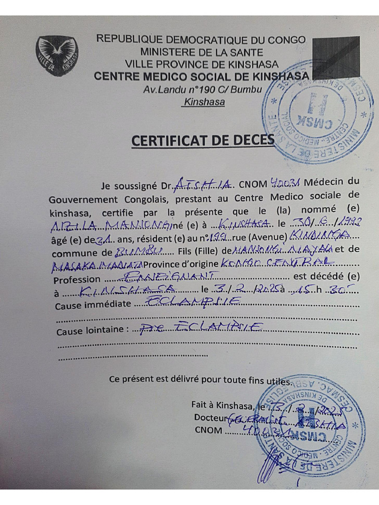 Certificat de Décès 5 | PDF