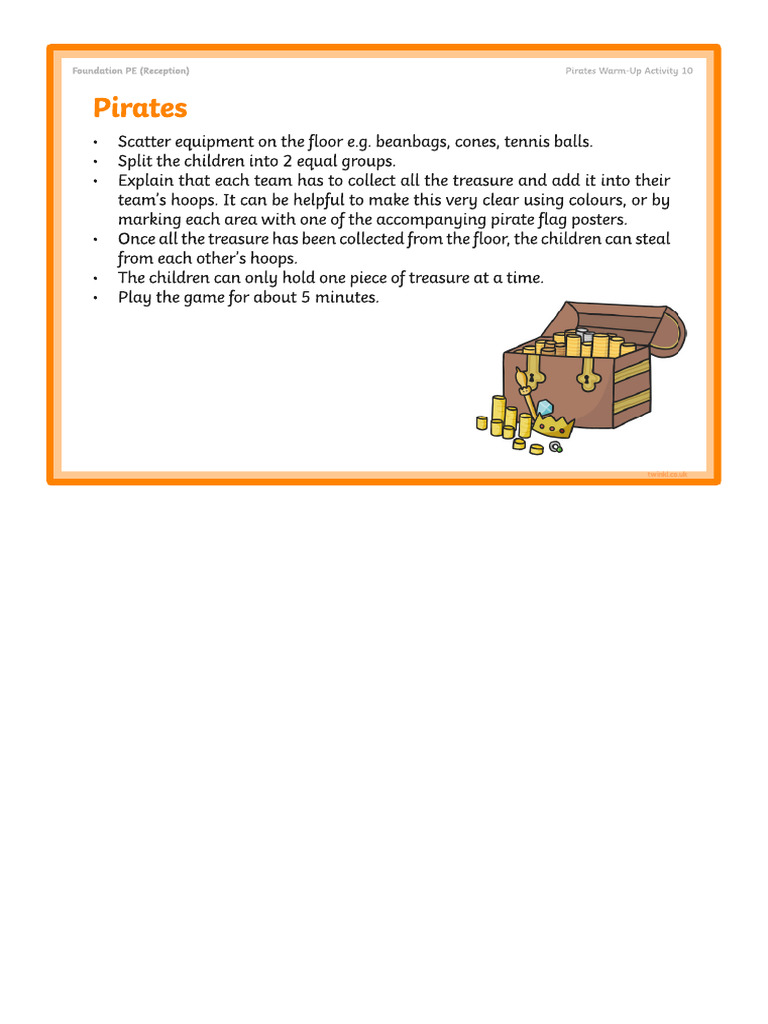 TF PE 054 Pirates Warm Up Activity Bajcard | PDF