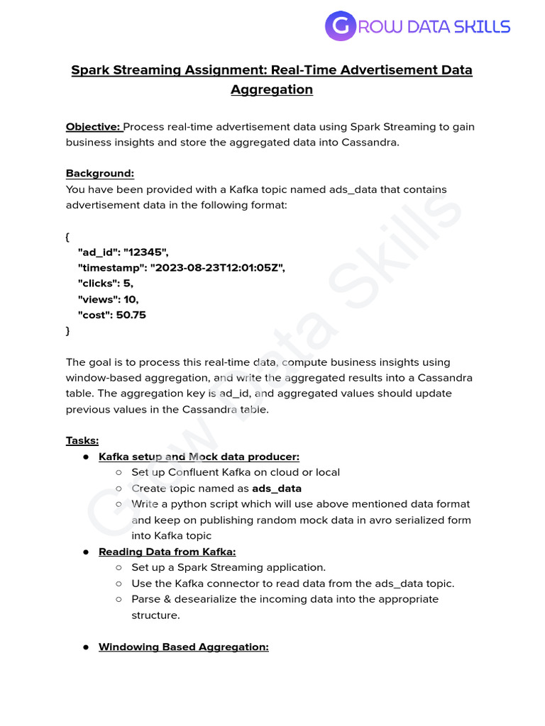 Spark Streaming Assignment | PDF | Computing | Computer Programming