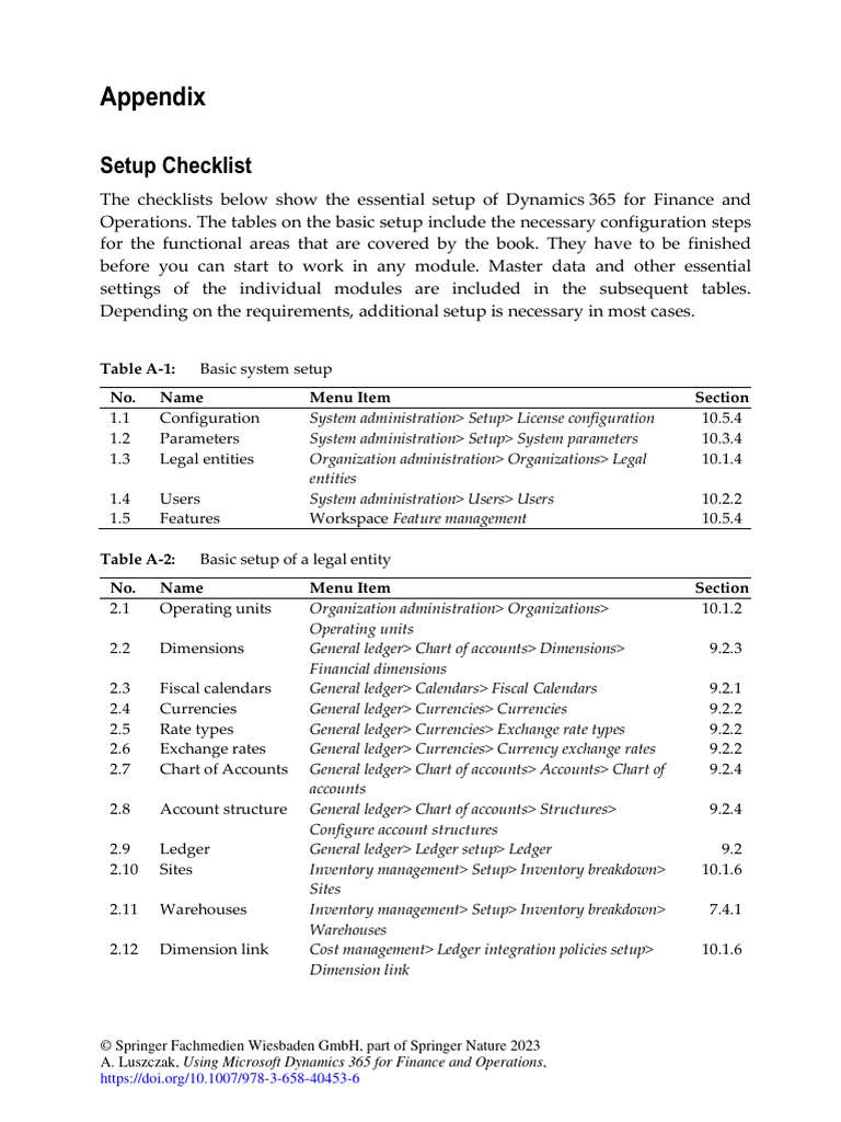 Appendix: Setup Checklist | PDF | Accounts Payable | Receipt