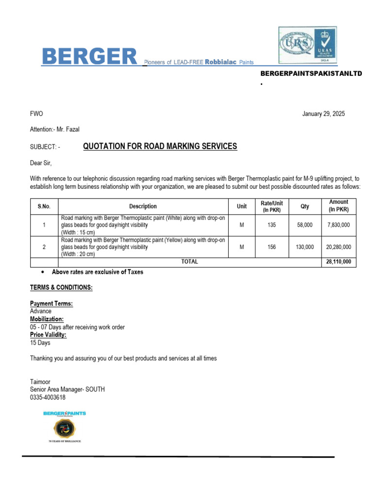Quotation-M9 (1) | PDF