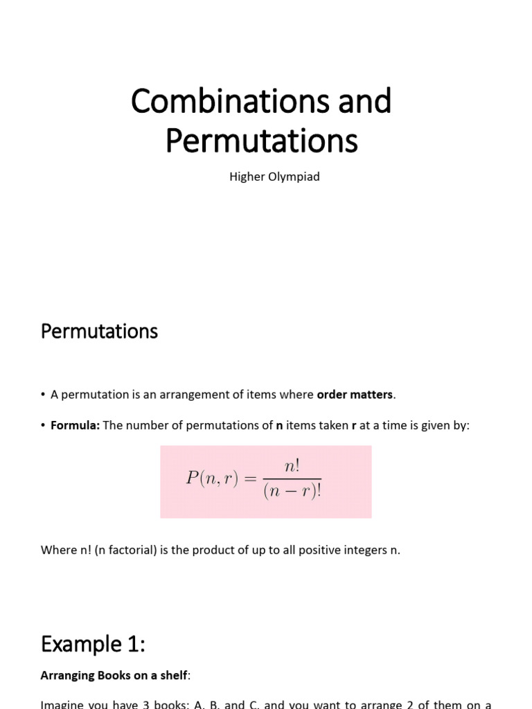 Combinations and Permutations | PDF | Mathematical Concepts | Discrete Mathematics